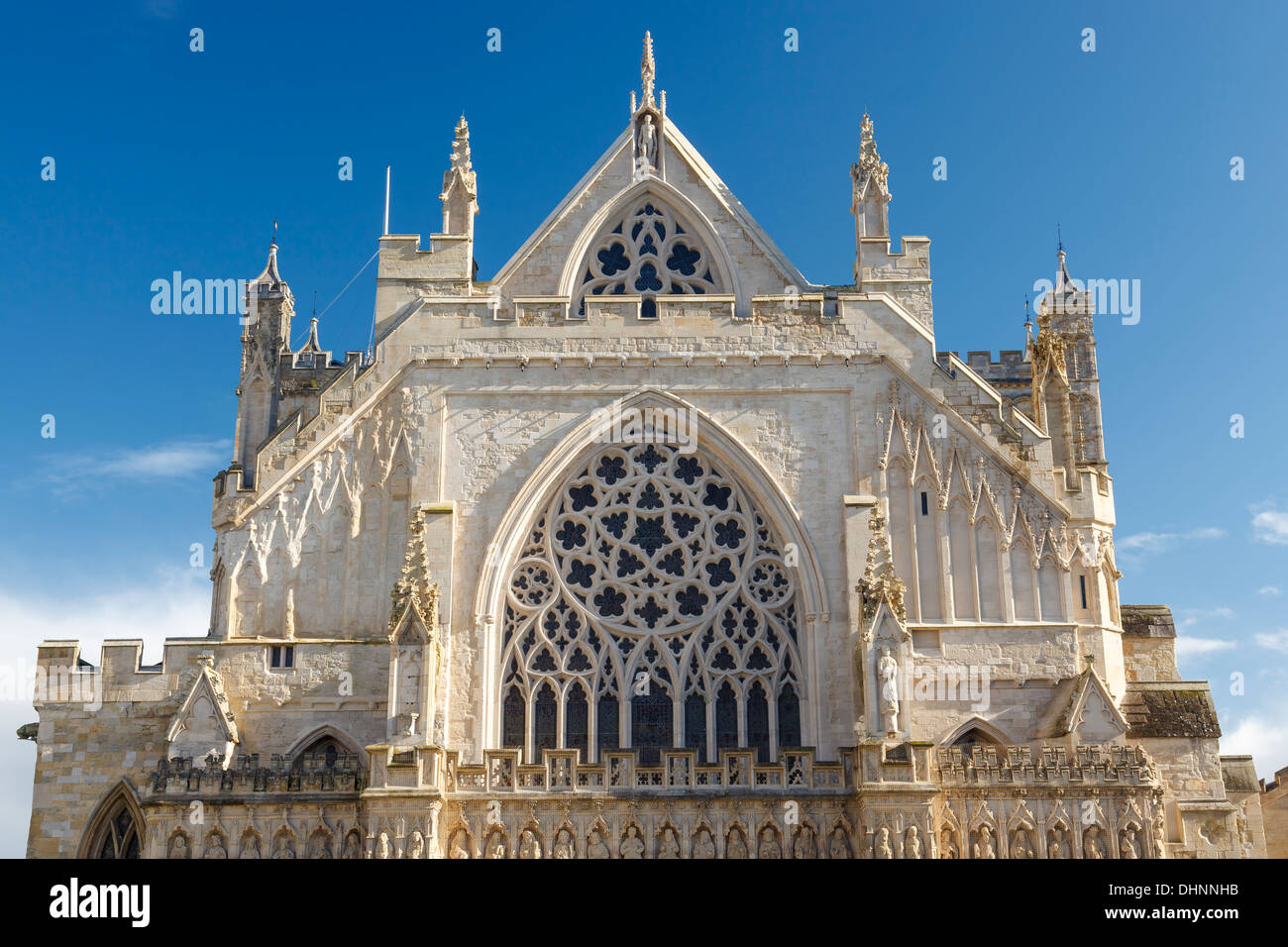 The grand Gothic style Cathedral at Exeter Devon England UK Stock Photo ...