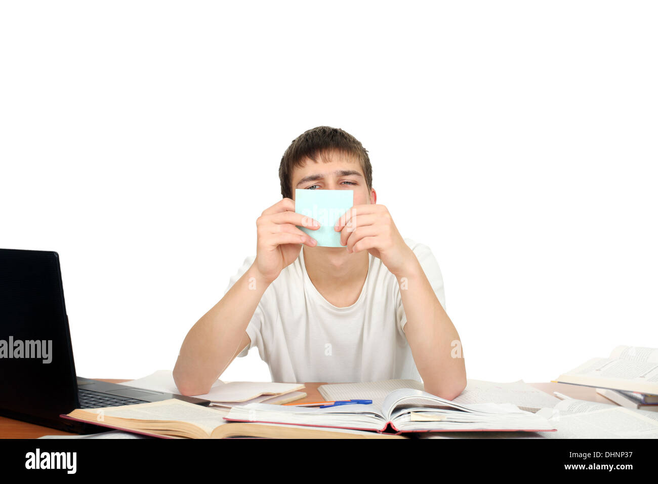 Student With Small Paper Stock Photo - Alamy