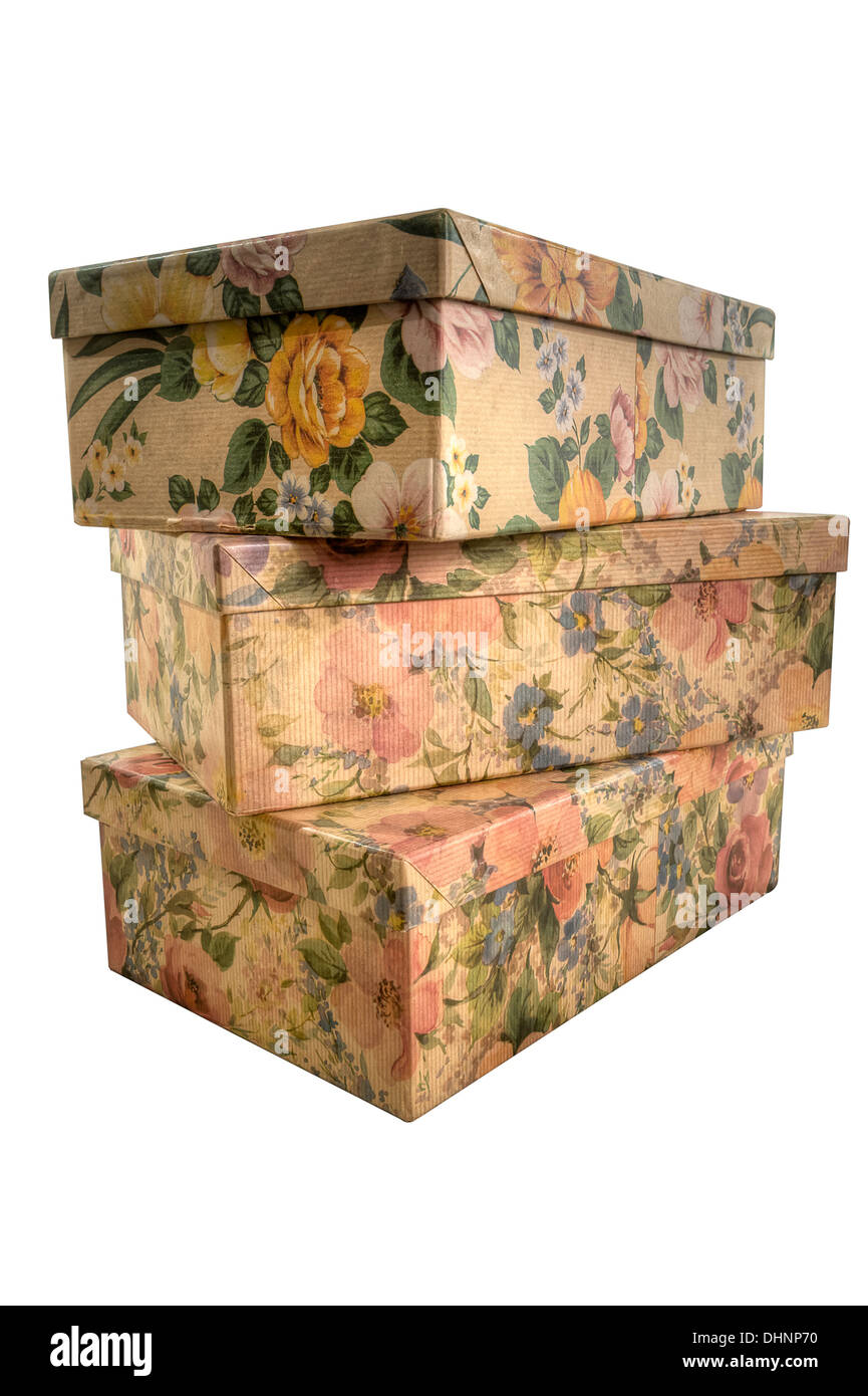 Organize boxes made of recycled paper isolated in white background ...