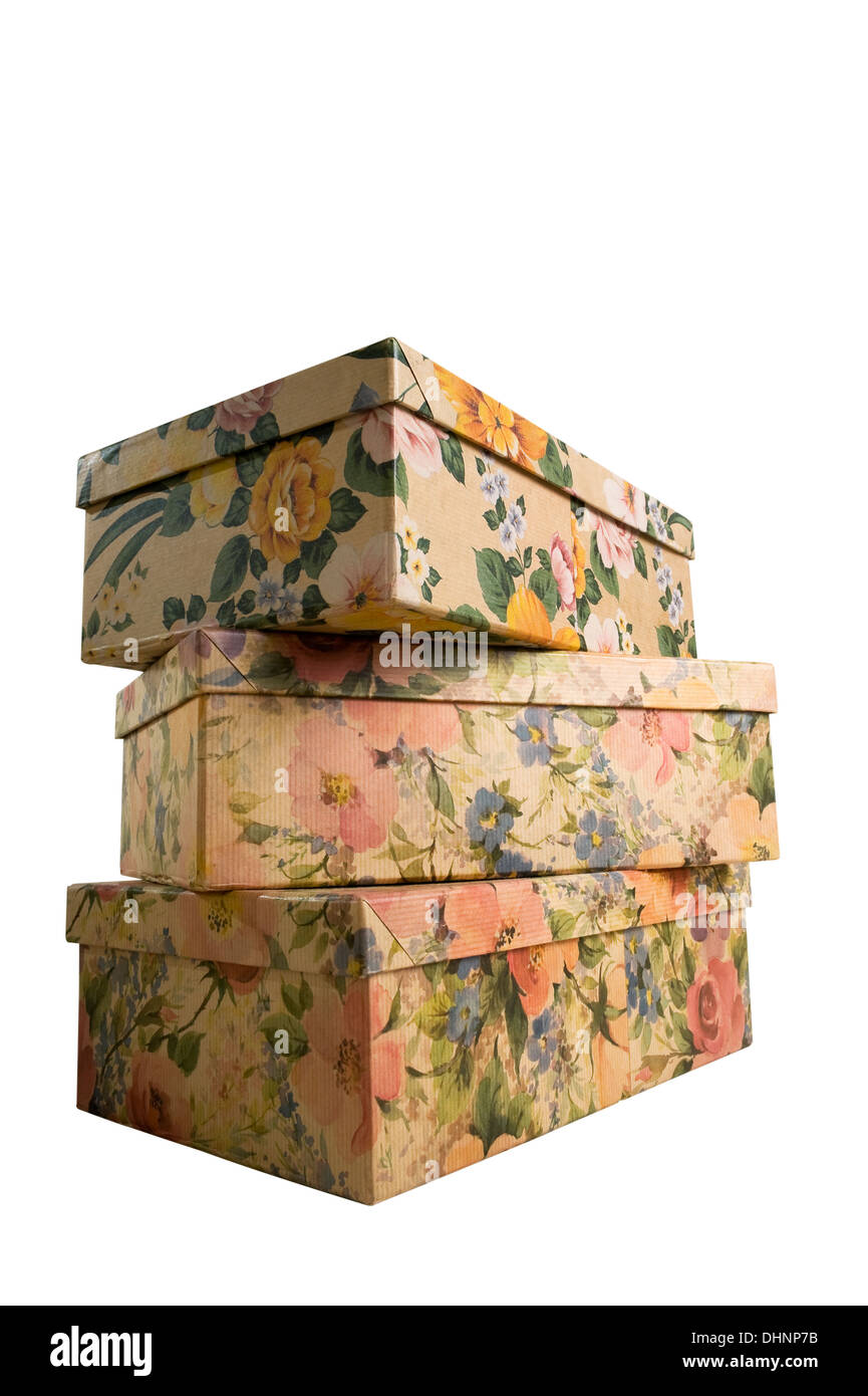 Organize boxes made of recycled paper isolated in white background ...
