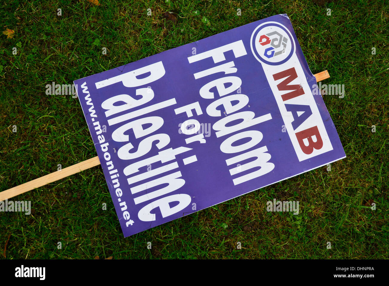 Freedom for Palestine placard from 2003 protest march in London, UK ...