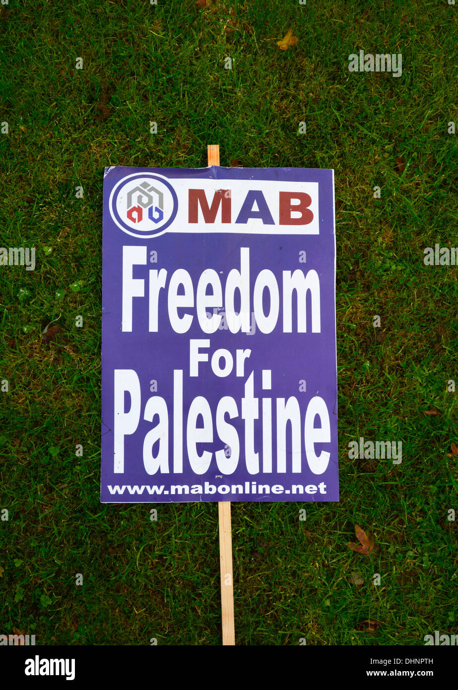 Freedom for Palestine placard from 2003 protest march in London, UK ...