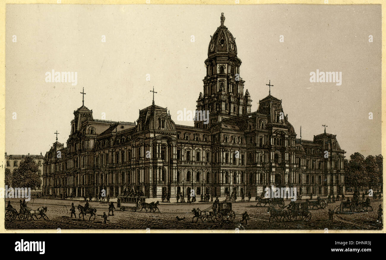 Engraving of The Public Buildings from a souvenir album of the 1876 ...
