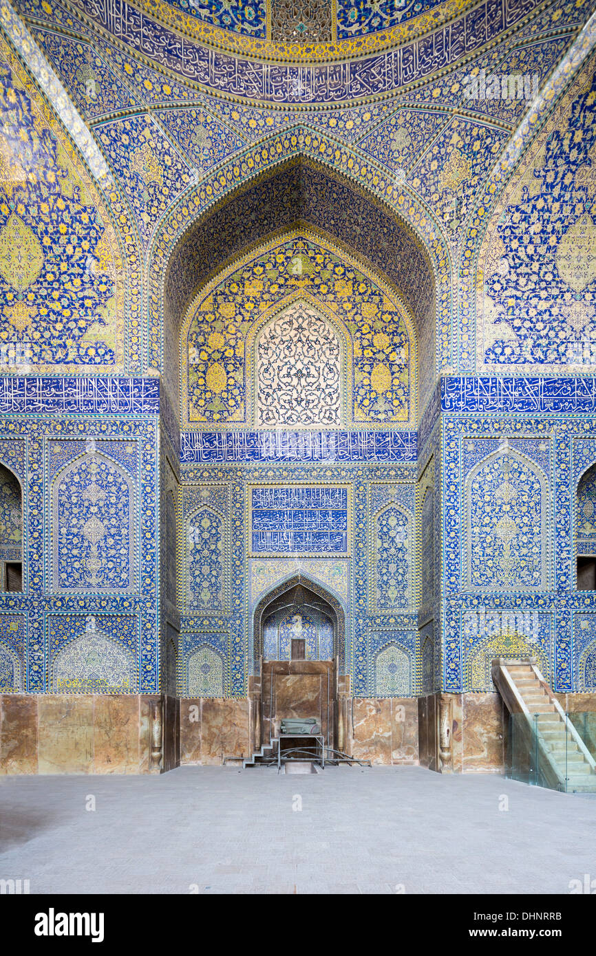 qibla dome chamber, Masjid-i Shah, Isfahan, Iran Stock Photo - Alamy