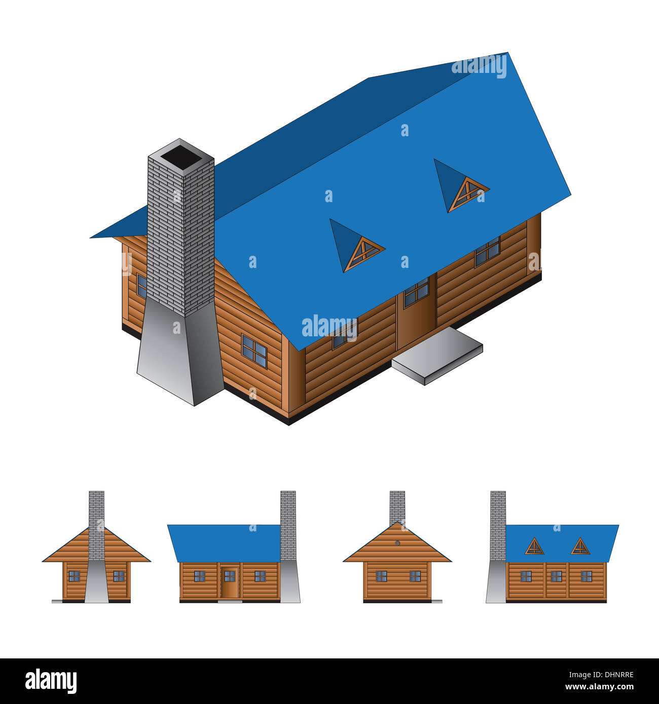 Isometric log cabin Stock Photo - Alamy