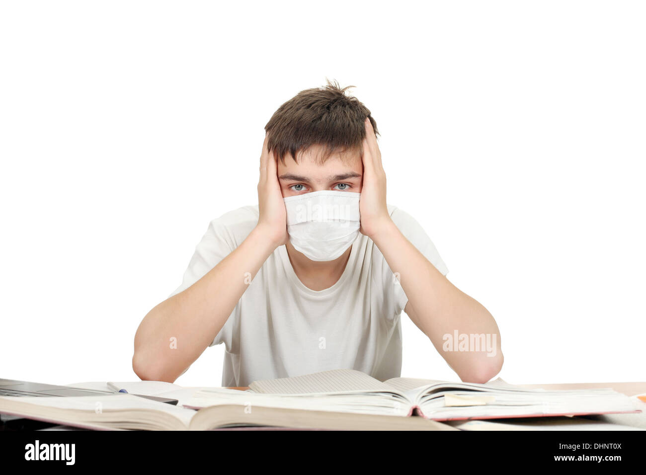 Student In Flu Mask Stock Photo - Alamy