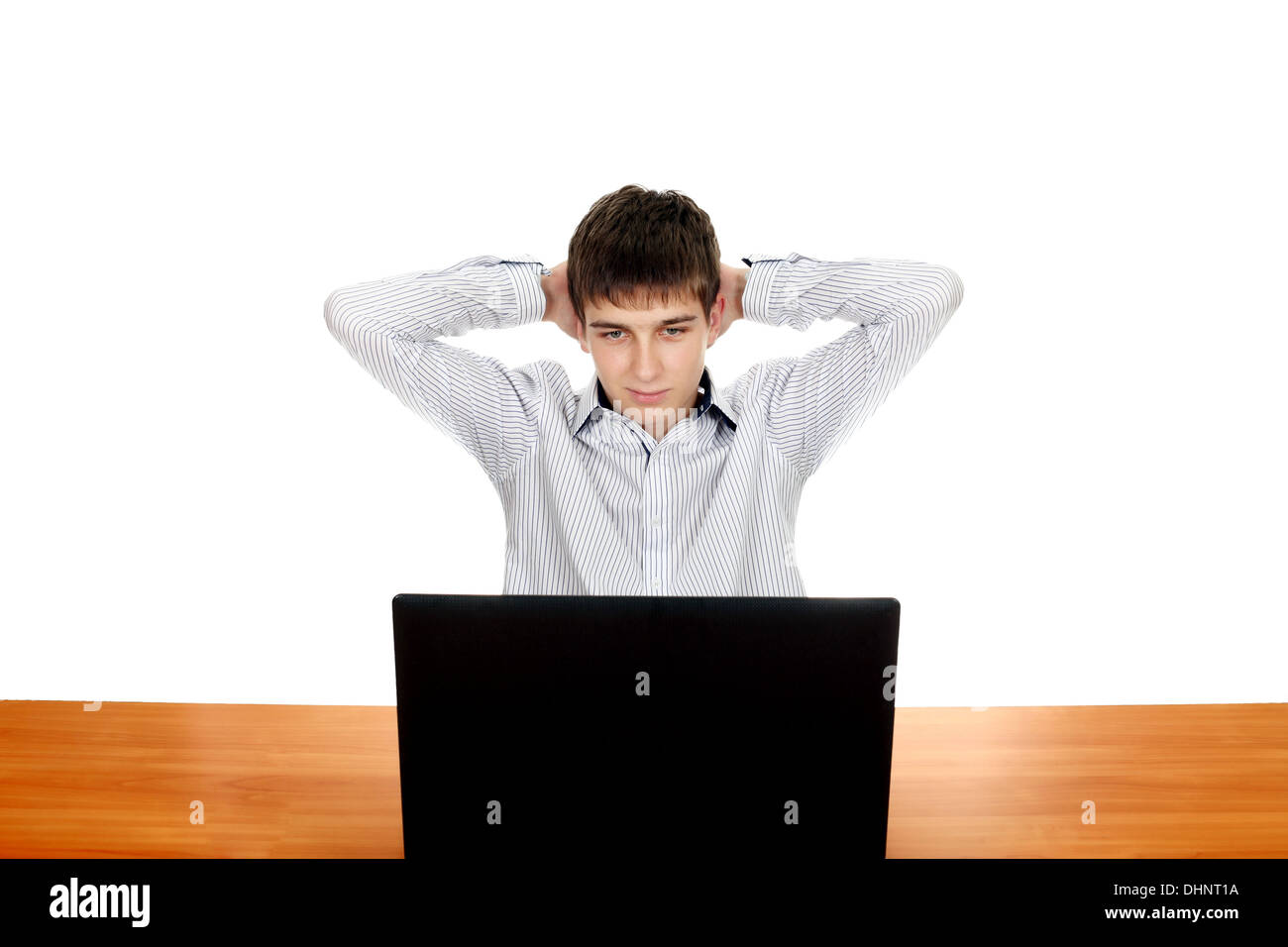 Teen laptop back view hi-res stock photography and images - Alamy