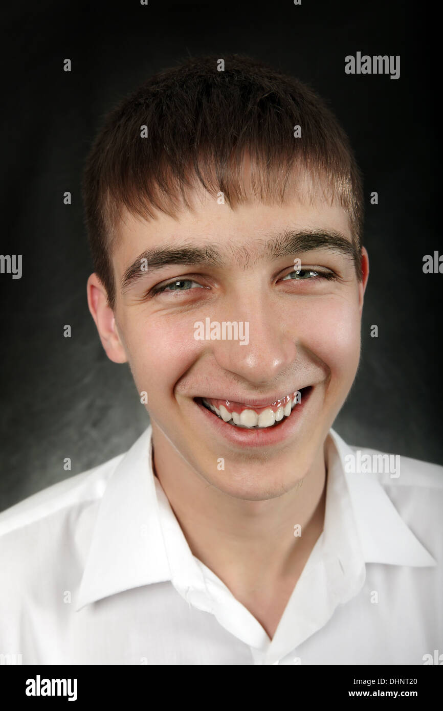 Closeup portrait cute happy teen hi-res stock photography and images ...