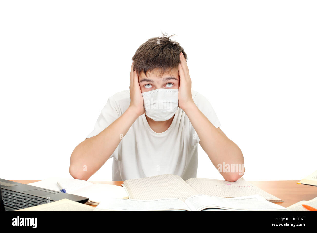 Student In Flu Mask Stock Photo - Alamy