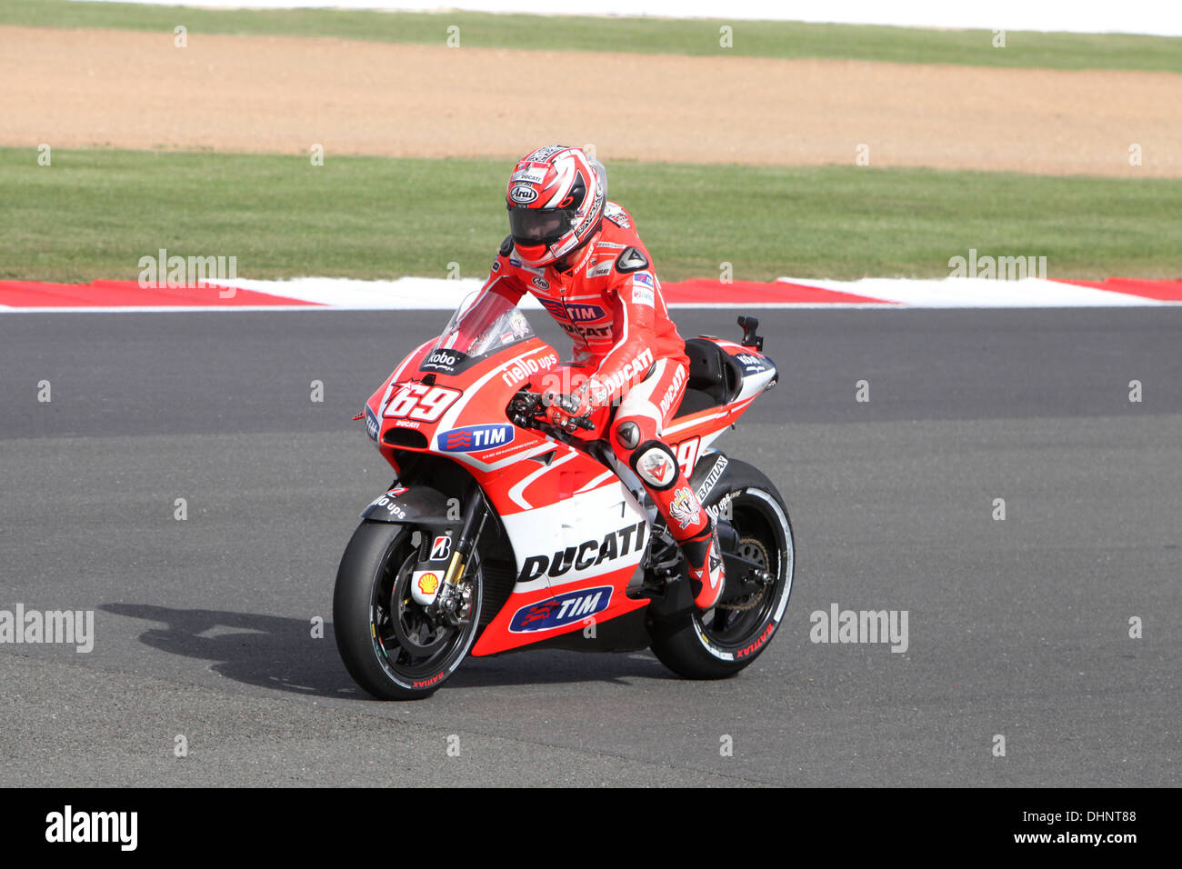 Moto GP riders at the British Moto Grand Prix at Silverstone 2013 Stock ...