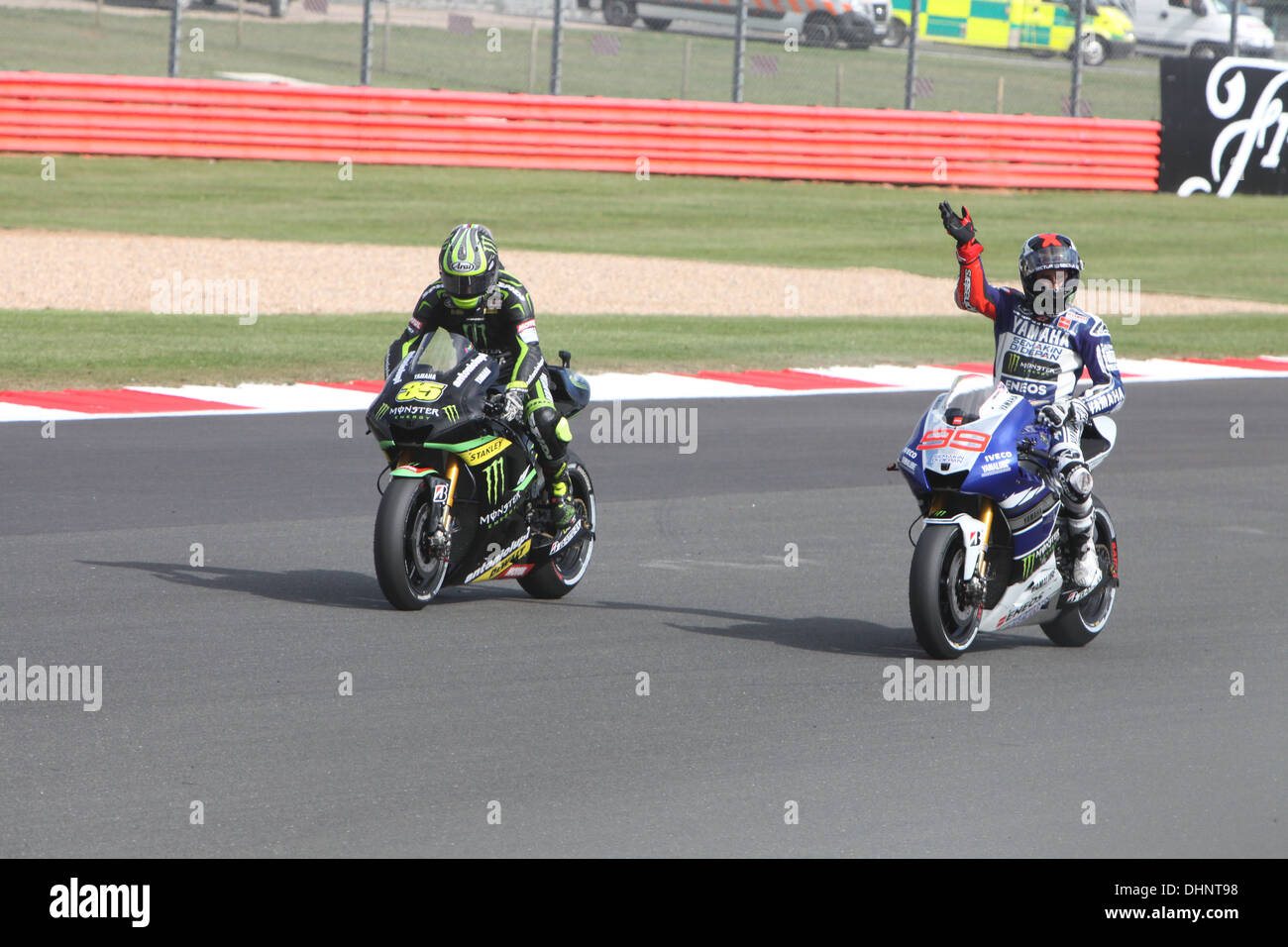 Moto GP riders at the British Moto Grand Prix at Silverstone 2013 Stock ...