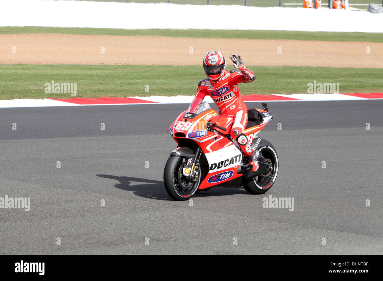 Moto GP riders at the British Moto Grand Prix at Silverstone 2013 Stock ...
