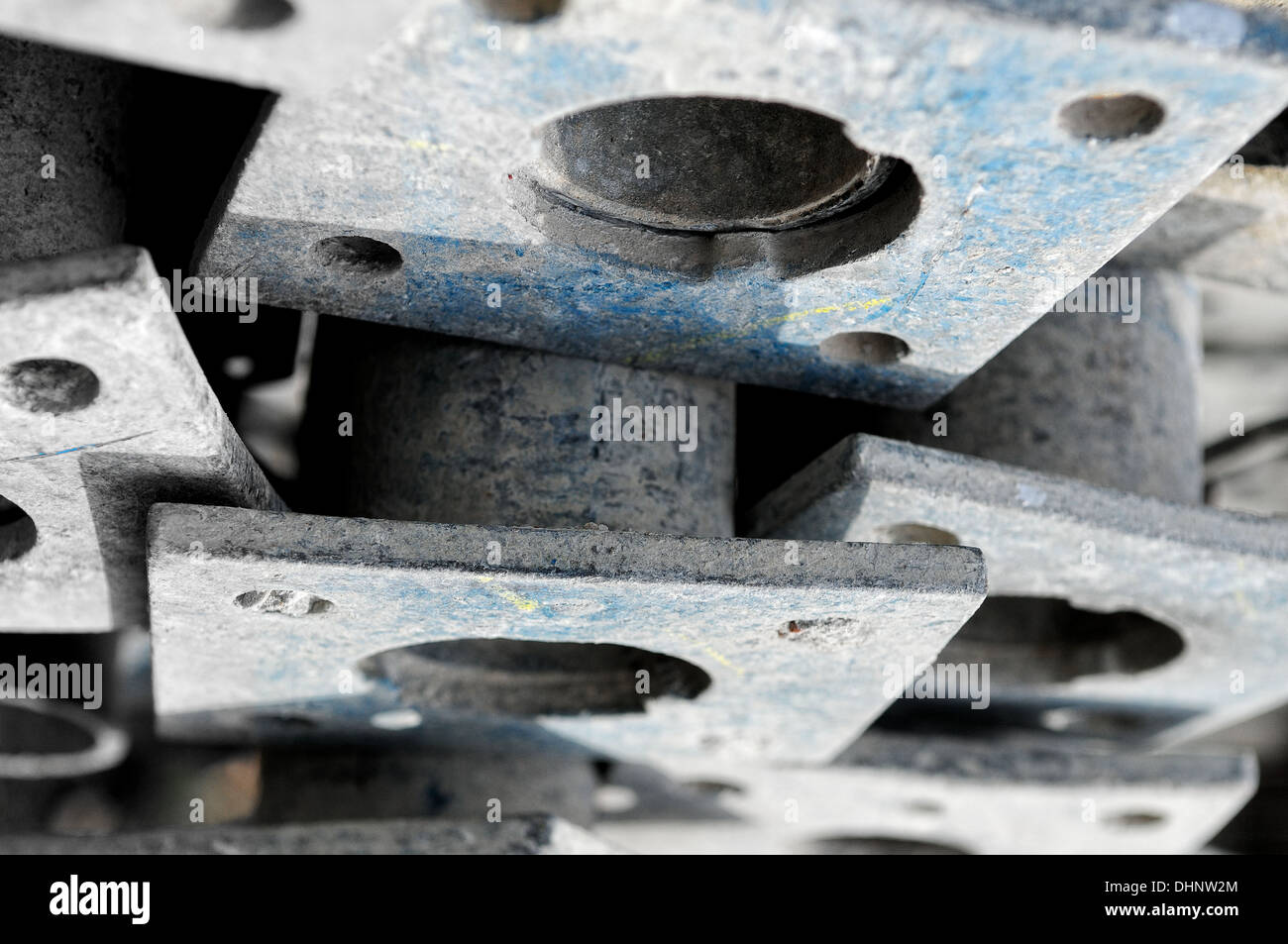 Construction tubular steel props Stock Photo - Alamy