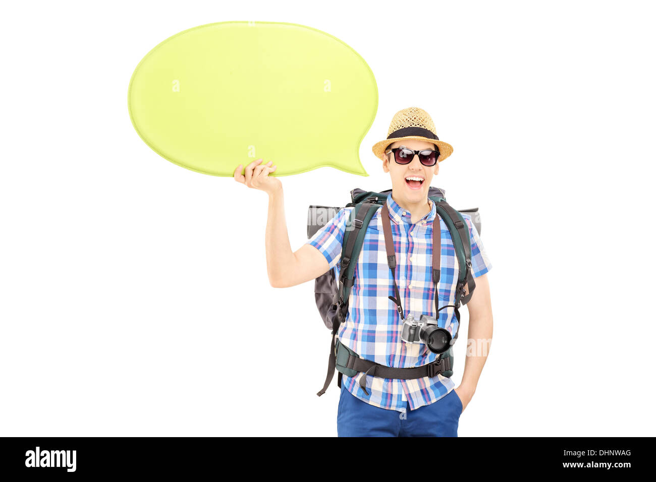 Young man standing speech Cut Out Stock Images & Pictures - Alamy