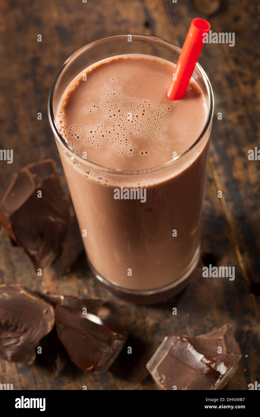 Refreshing Delicious Chocolate Milk with Real Cocoa Stock Photo - Alamy