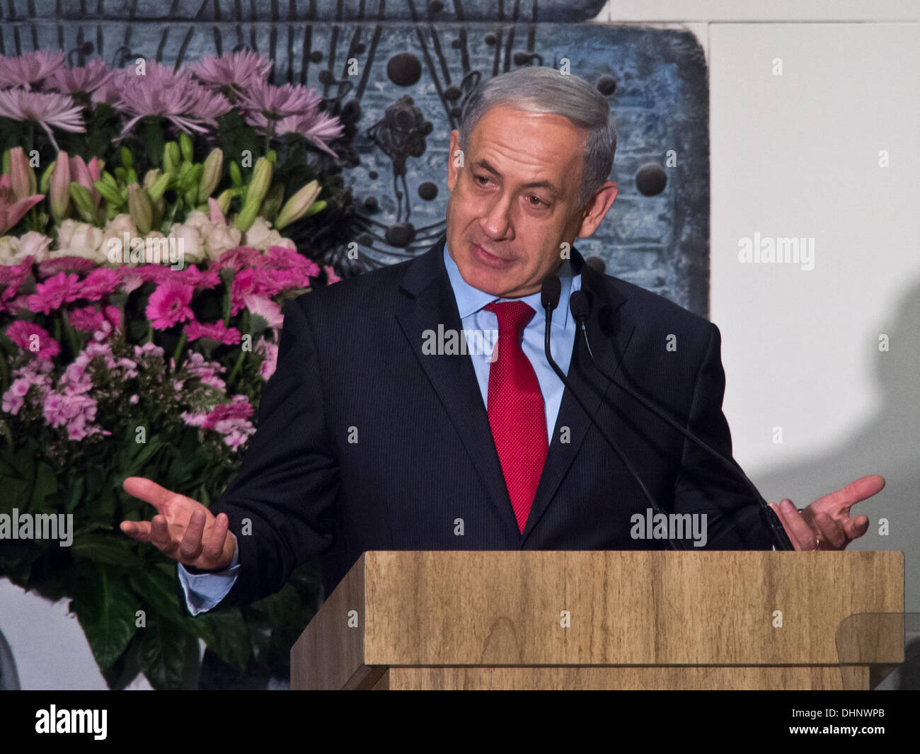 Jerusalem, Israel . 13th Nov, 2013. Prime Minister of Israel, Benjamin ...