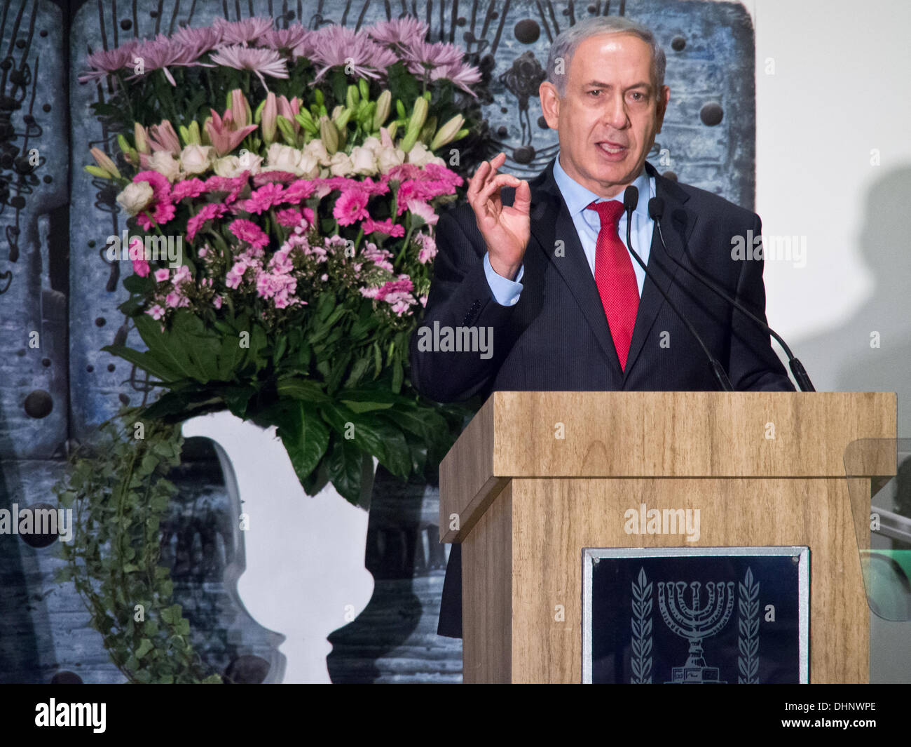 Jerusalem, Israel . 13th Nov, 2013. Prime Minister of Israel, Benjamin ...