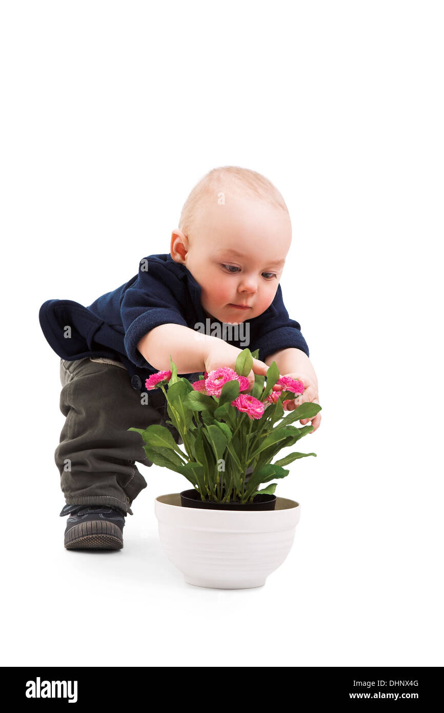 Boy plant pot hi-res stock photography and images - Alamy