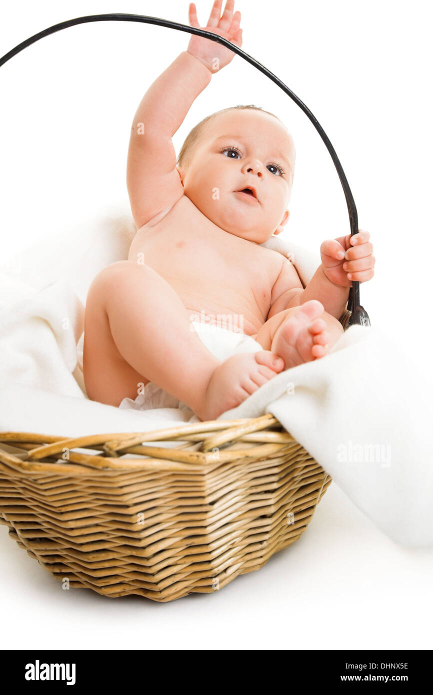 boy in basket Stock Photo - Alamy