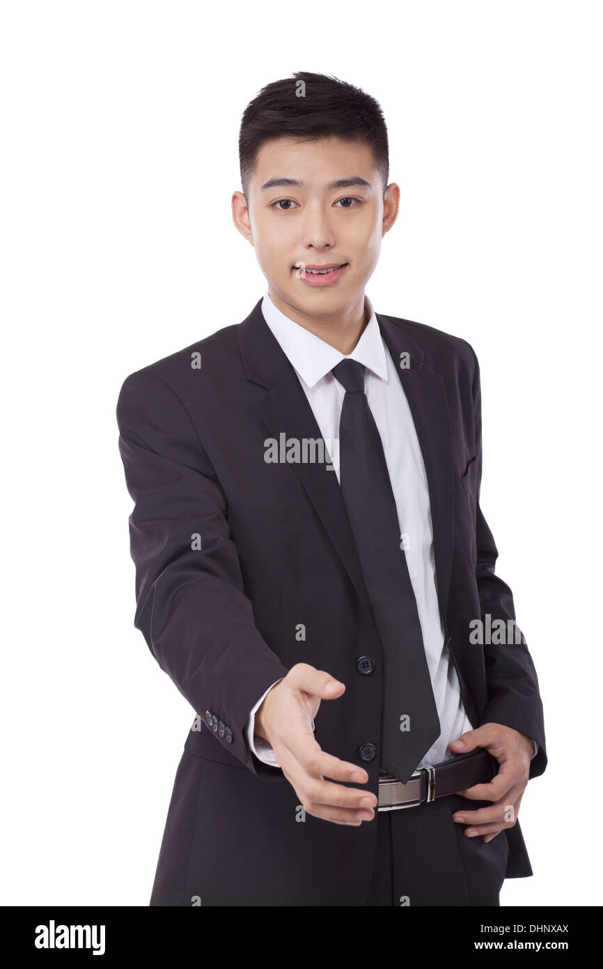 Business man extending a hand to shake Stock Photo - Alamy