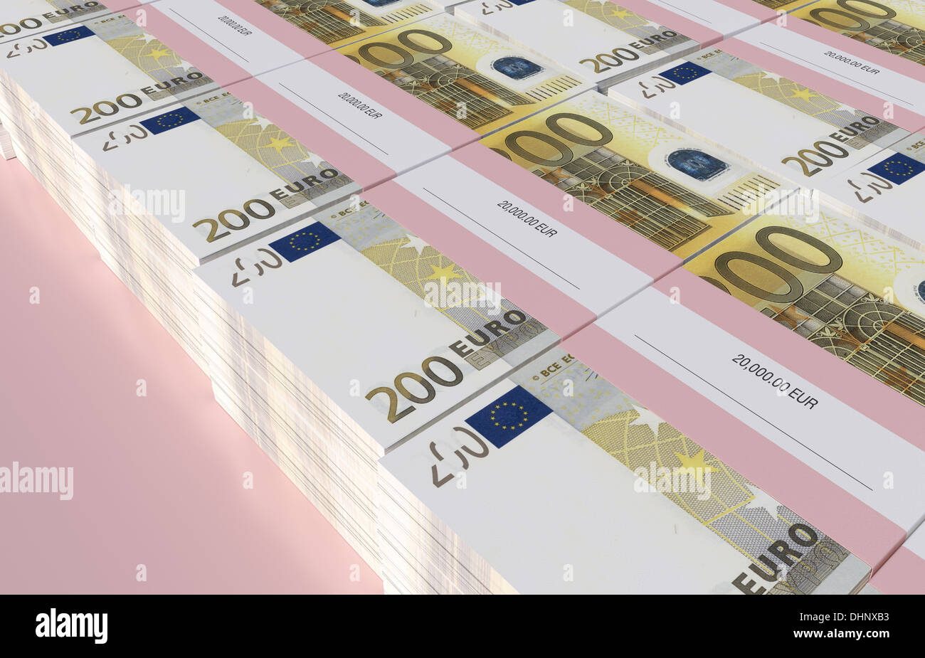 Packets of 200 Euro bills Stock Photo - Alamy