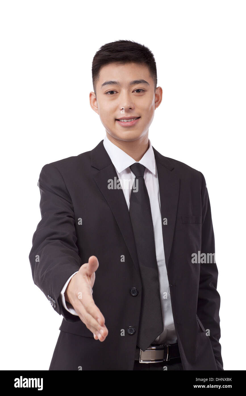 Asian businessman extending hand shake hi-res stock photography and images - Alamy