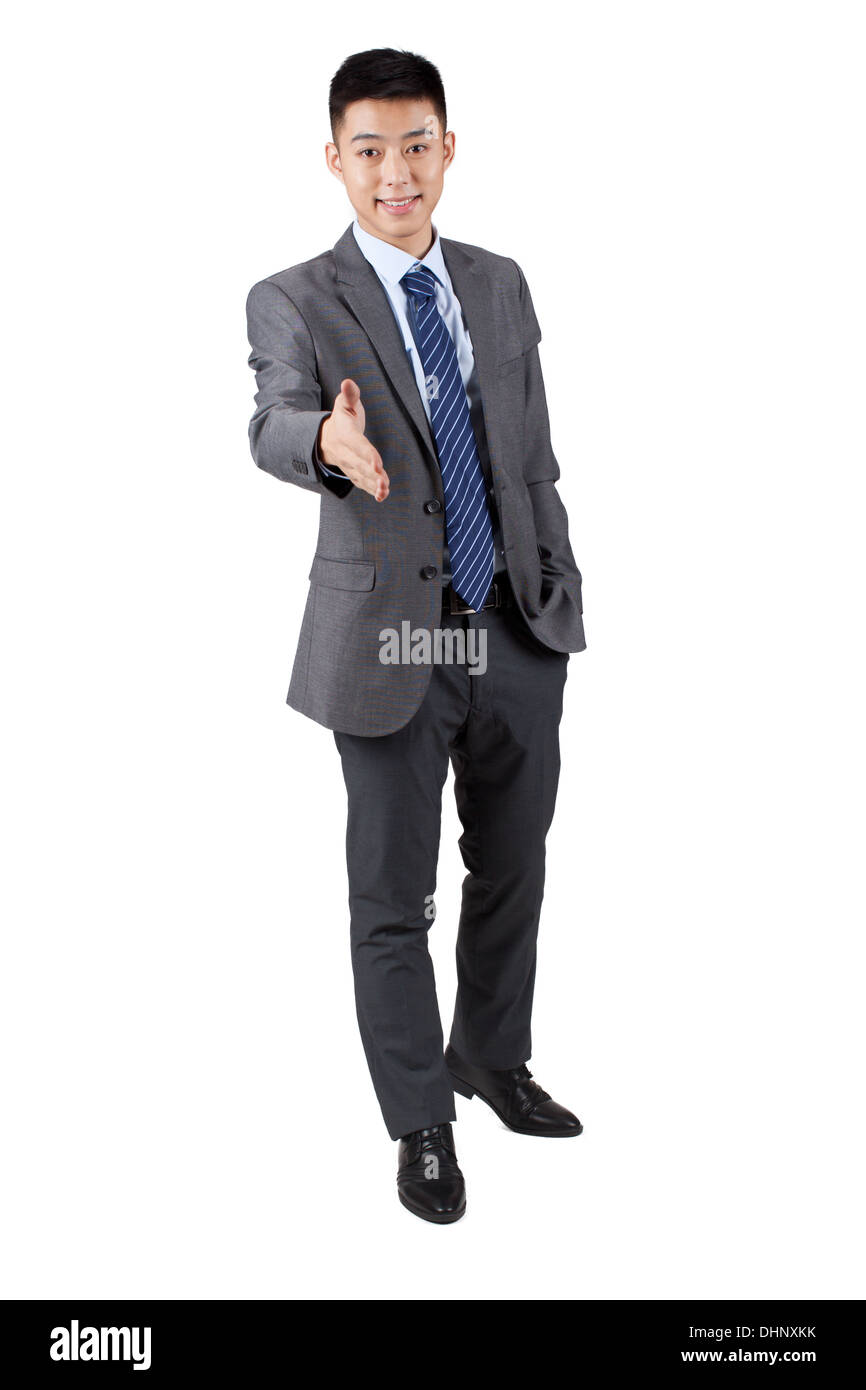 Business man extending a hand to shake Stock Photo - Alamy