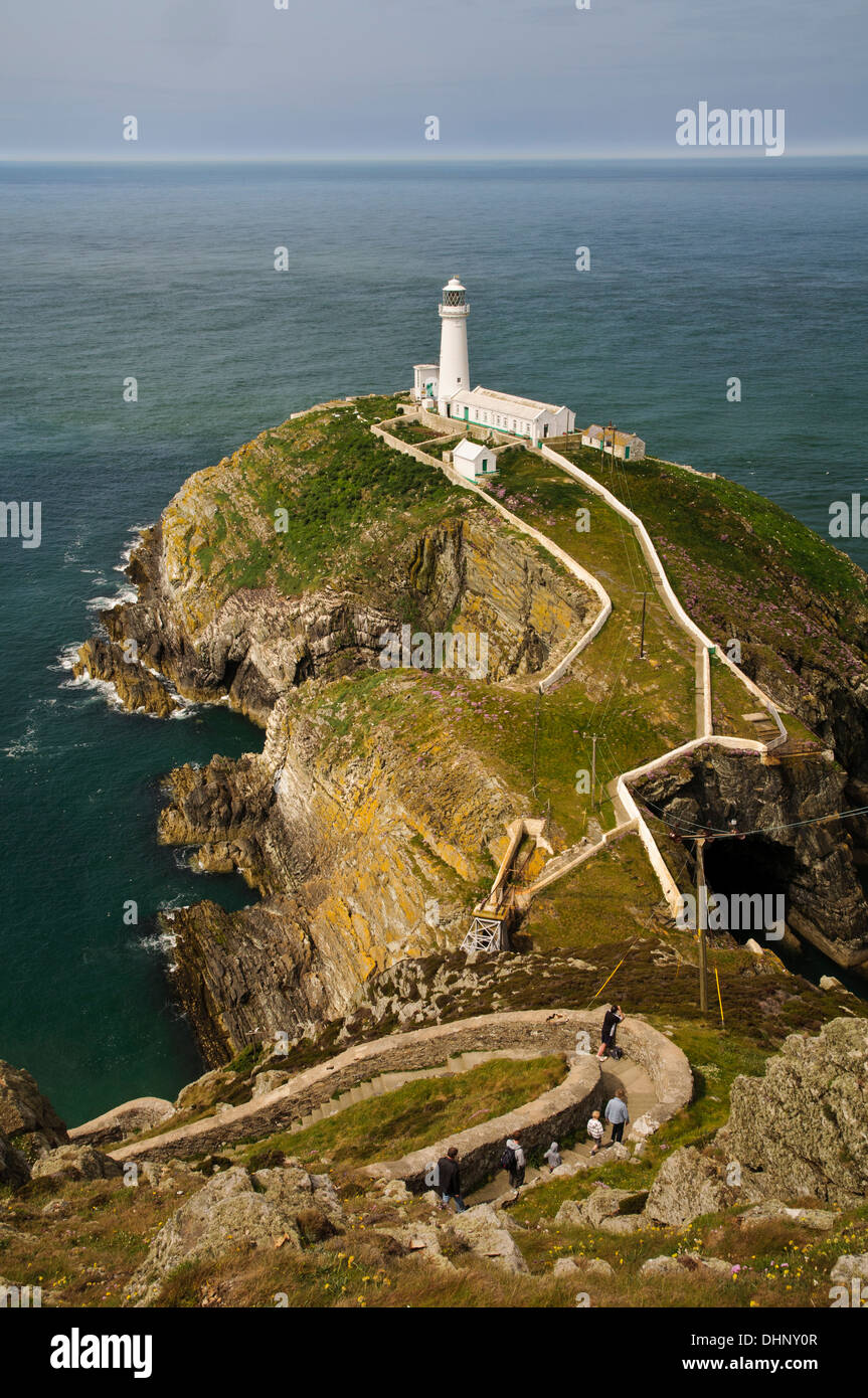 The lighthouse at South Stack, with the steps down the cliff in the ...