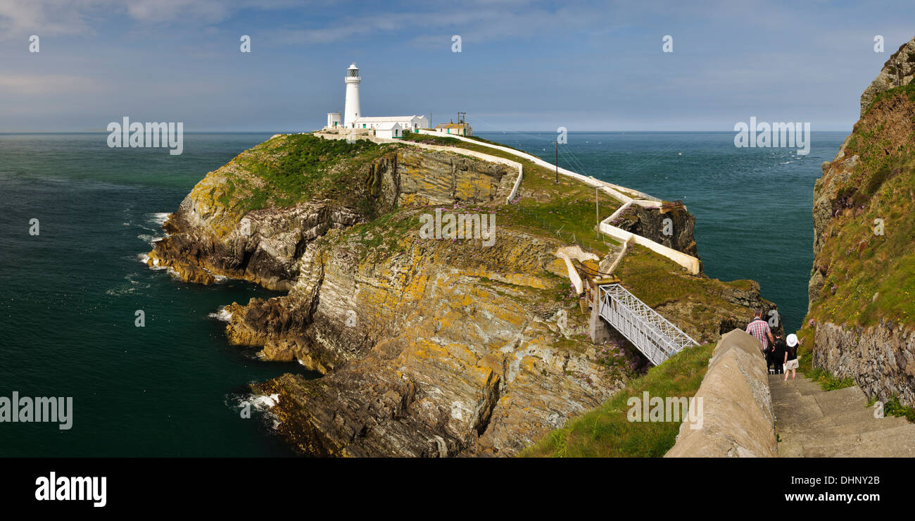 The lighthouse at South Stack, with the steps down the cliff in the ...