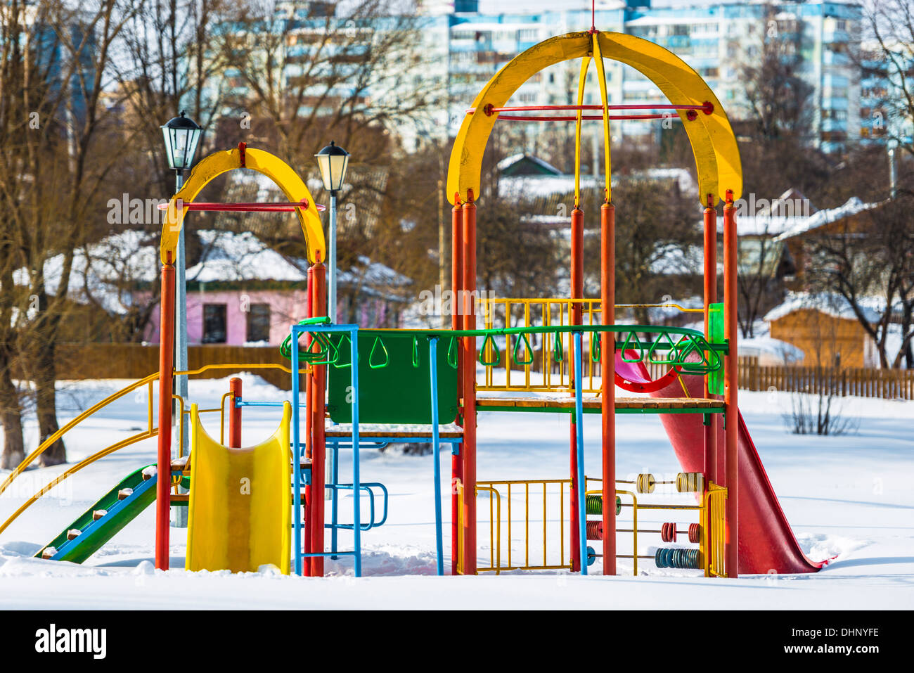 playground in winter Stock Photo - Alamy