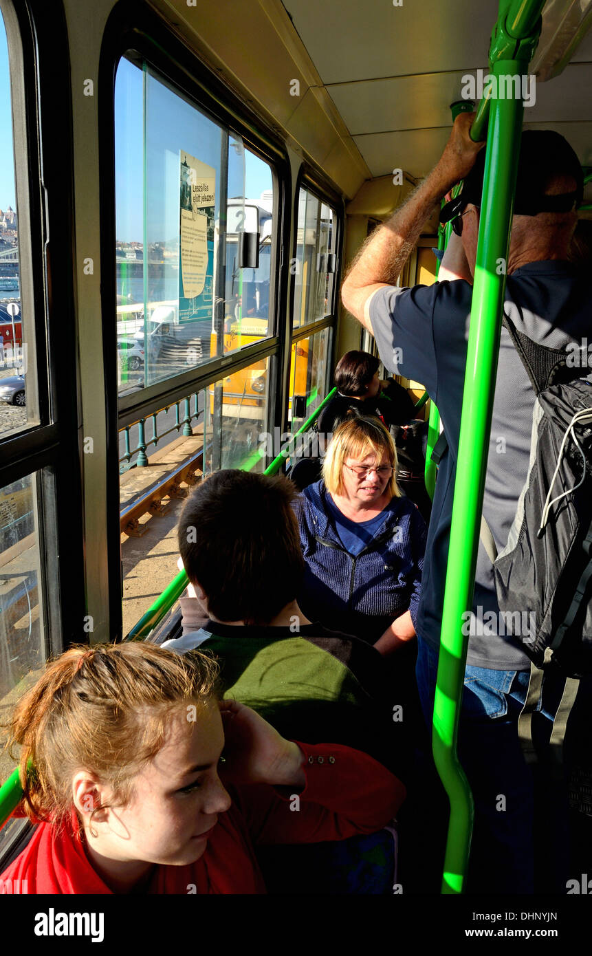 Inside of the tram in Budapest Hungary Stock Photo - Alamy