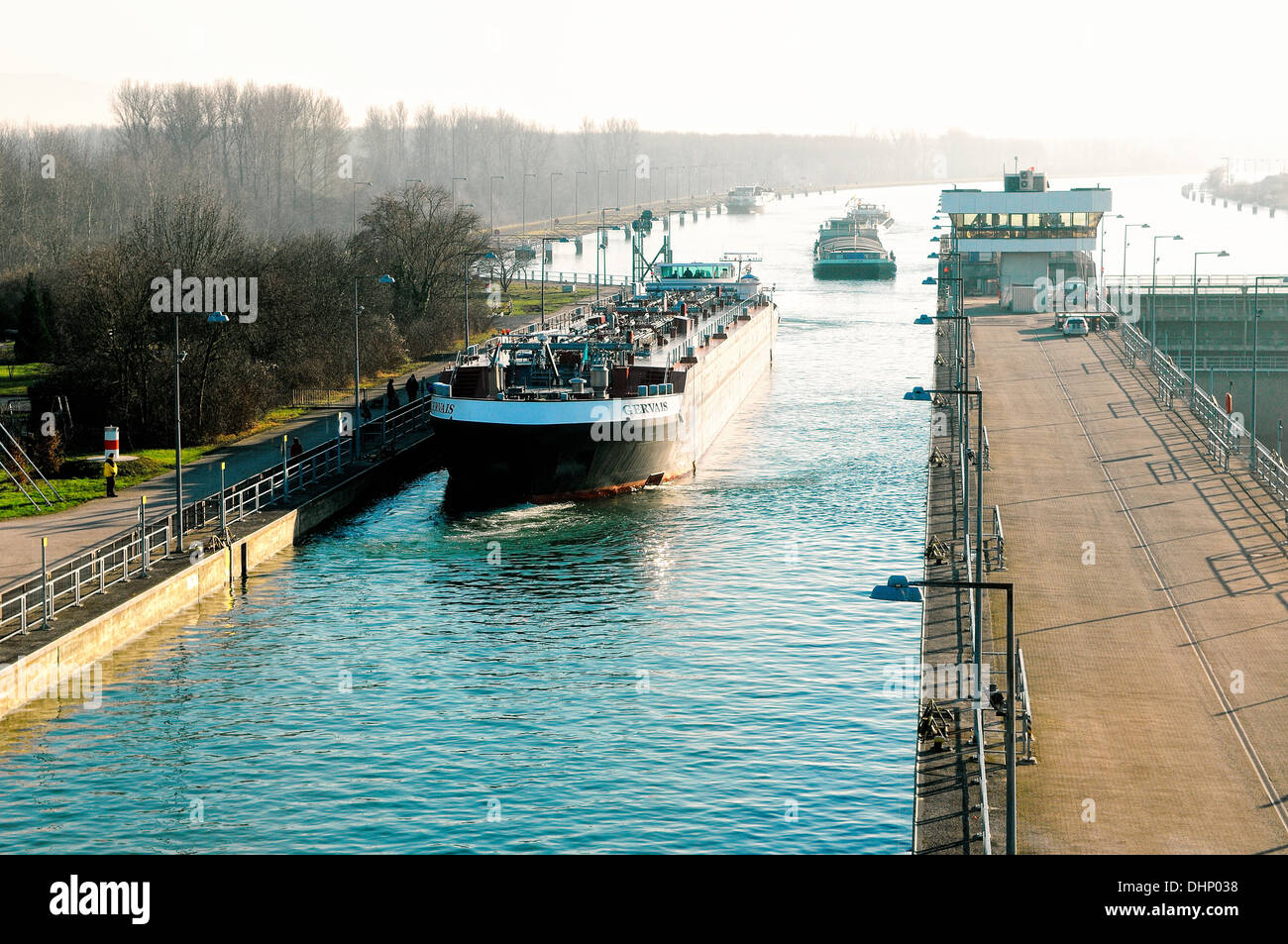 Rhine lock Iffezheim Germany Stock Photo - Alamy