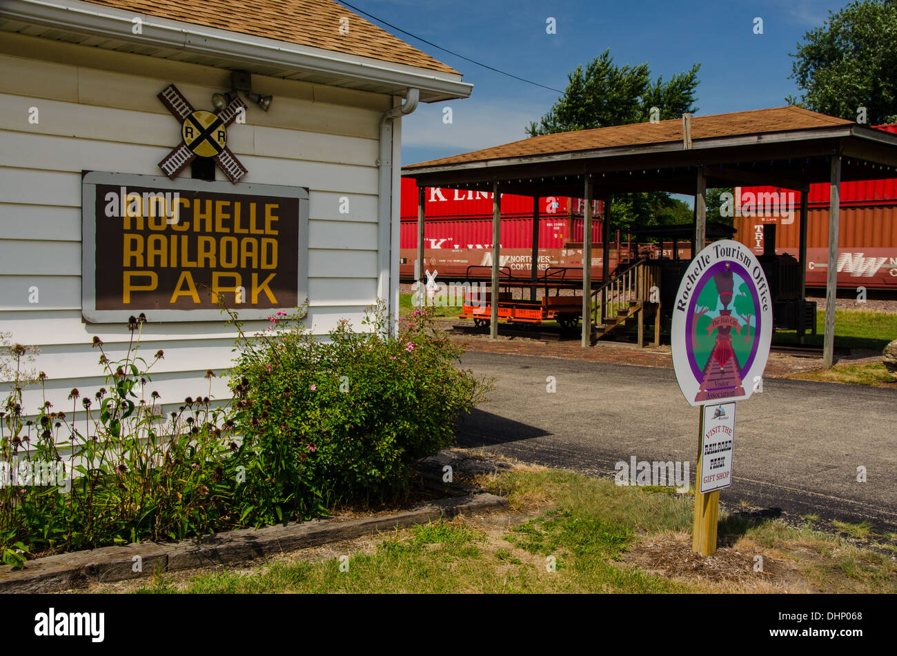 The Rochelle Railroad Park in Rochelle, Illinois, a town along the ...