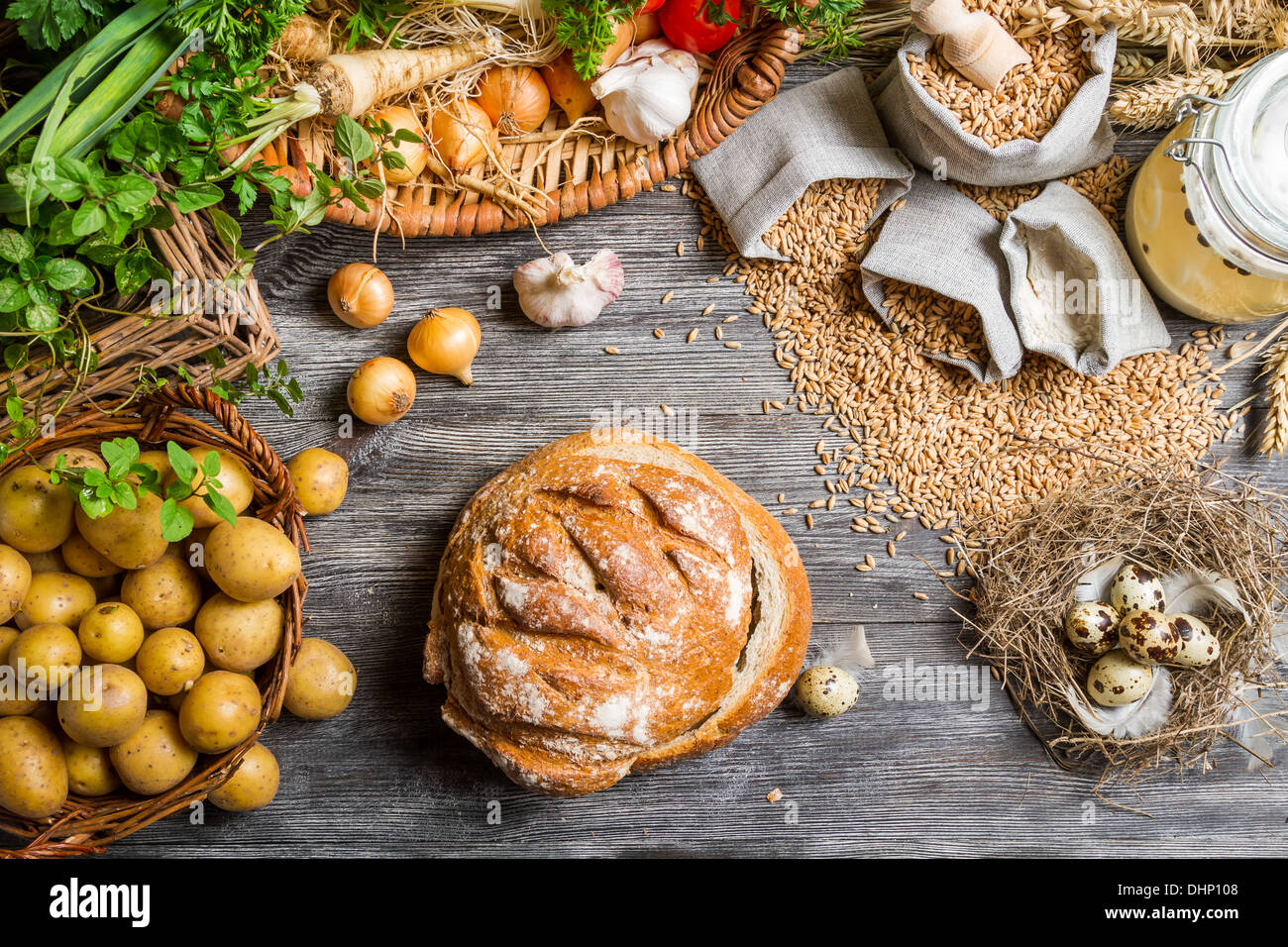 Preparations for making homemade sour soup Stock Photo - Alamy