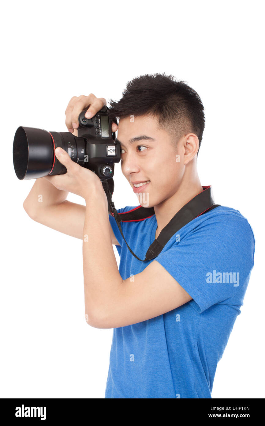 Photographer using camera Stock Photo - Alamy