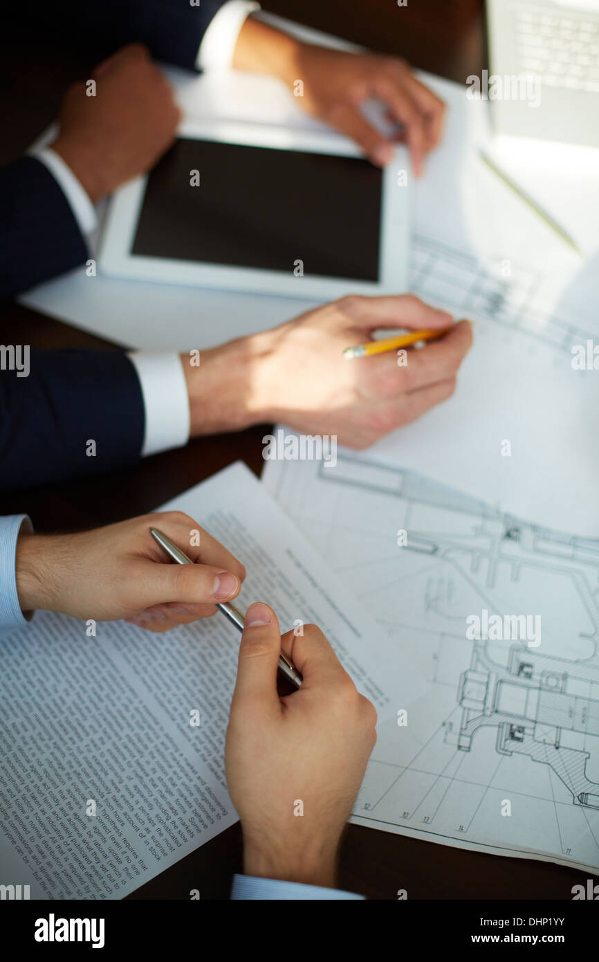 Image of human hands during discussion at meeting Stock Photo - Alamy