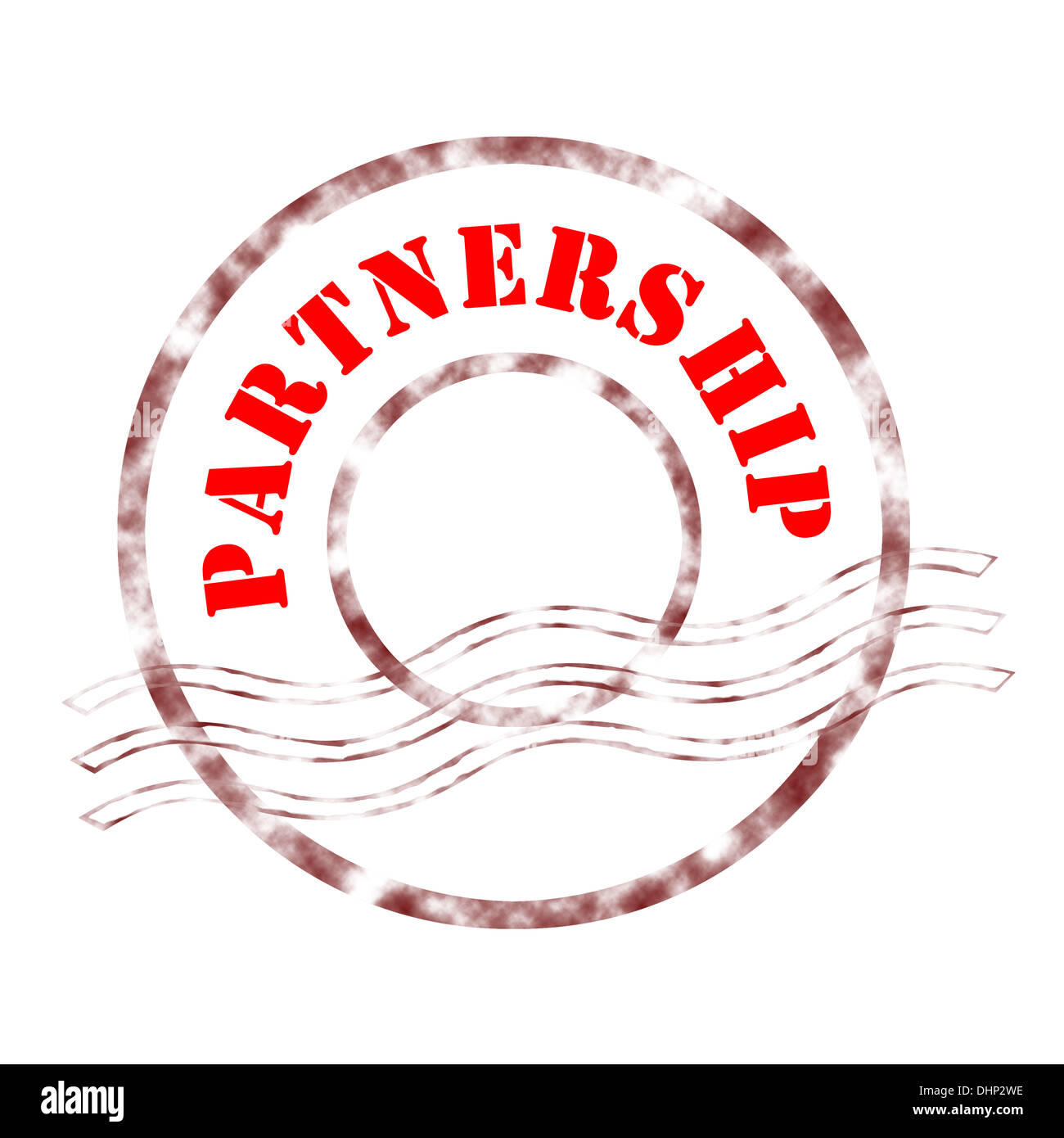 Sign partnership stamp labeled in red color Stock Photo - Alamy