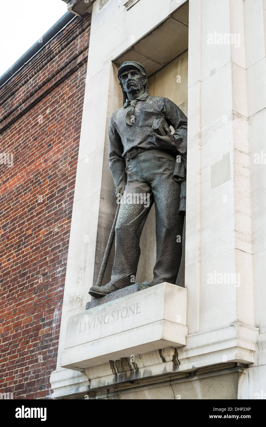 LONDON, UK - NOVEMBER 13: Statue of African explorer David Livingstone ...
