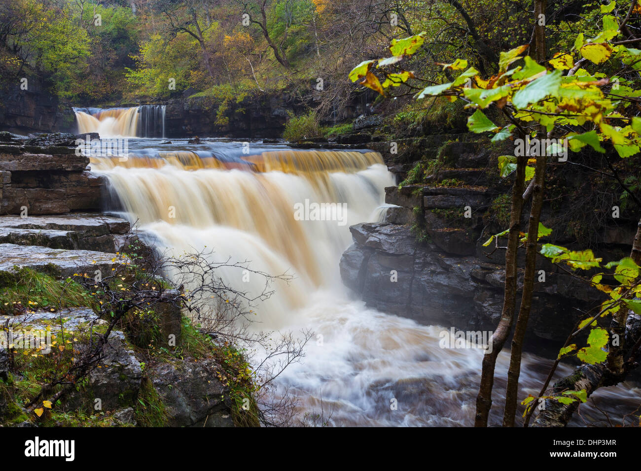 The River Swale at Kisdon Force Near Keld Swaledale Yorkshire Dales UK ...