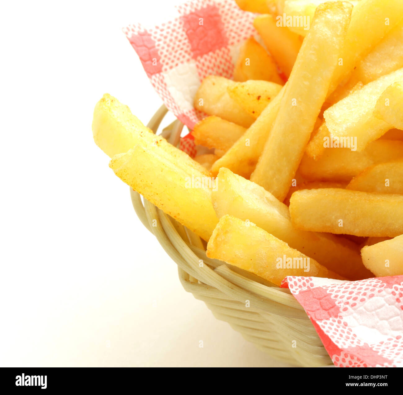 Traditional French fries in a wicker basket Stock Photo - Alamy