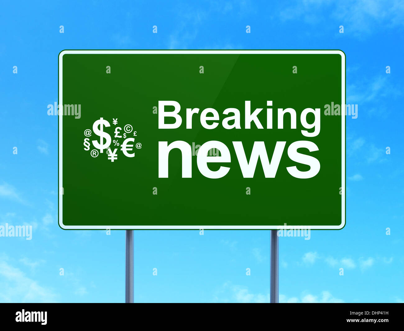 Breaking news sign blue hi-res stock photography and images - Alamy