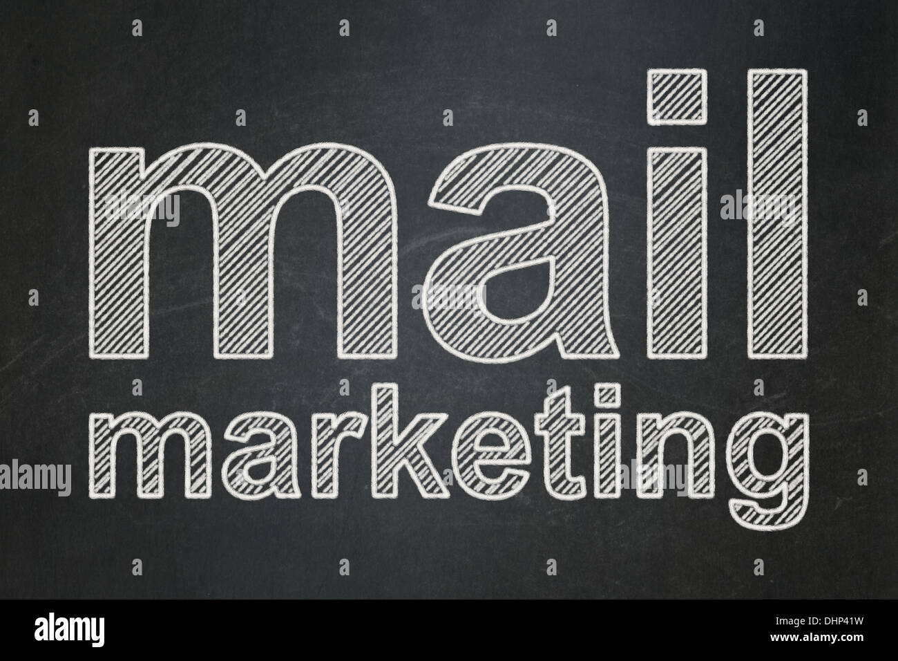 Advertising concept: text Mail Marketing on Black chalkboard background ...