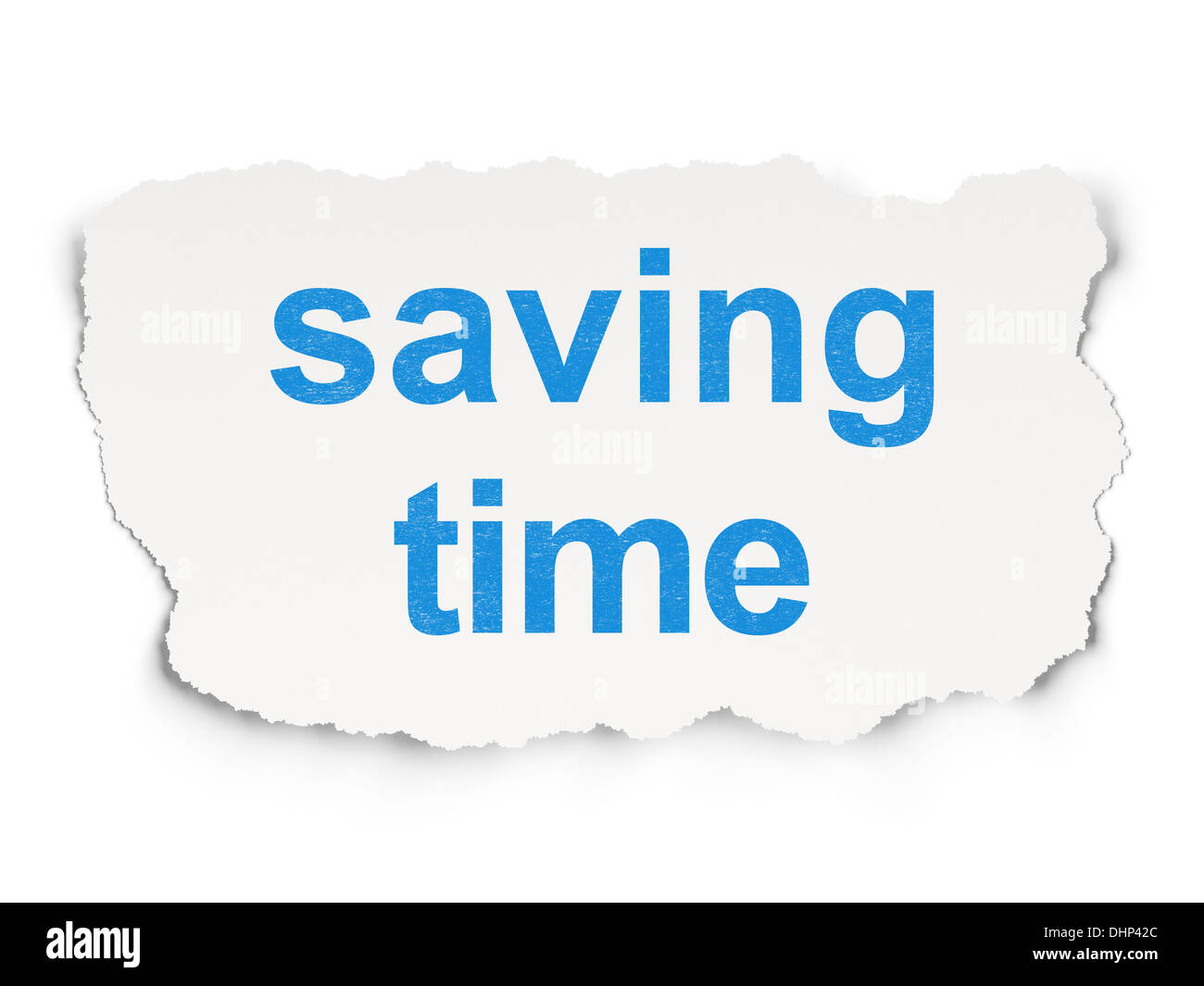 Timeline concept: torn paper with words Saving Time on Paper background ...