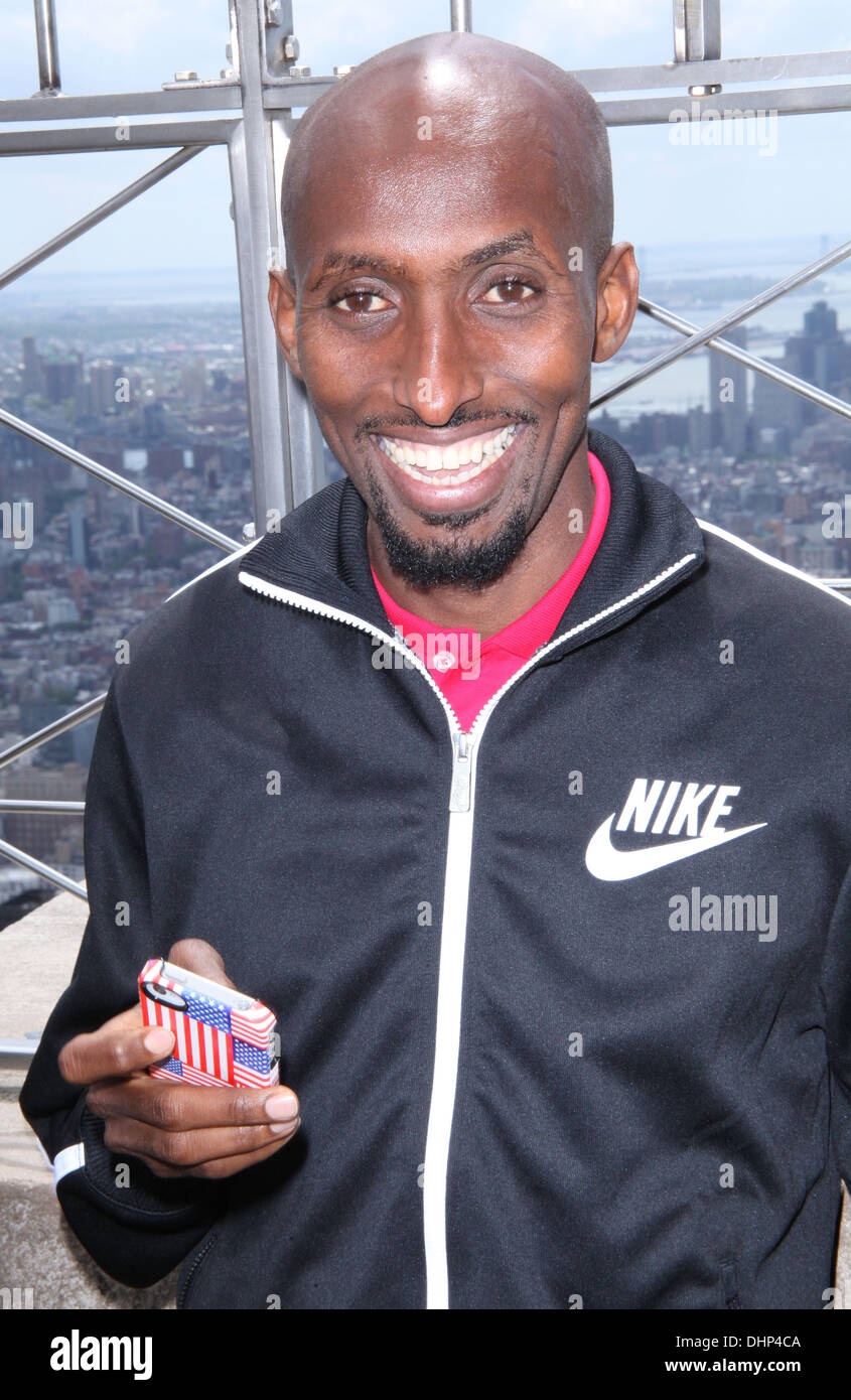 Abdi Abdirahman of the Men's U.S. Olympic Marathon Team visits the ...