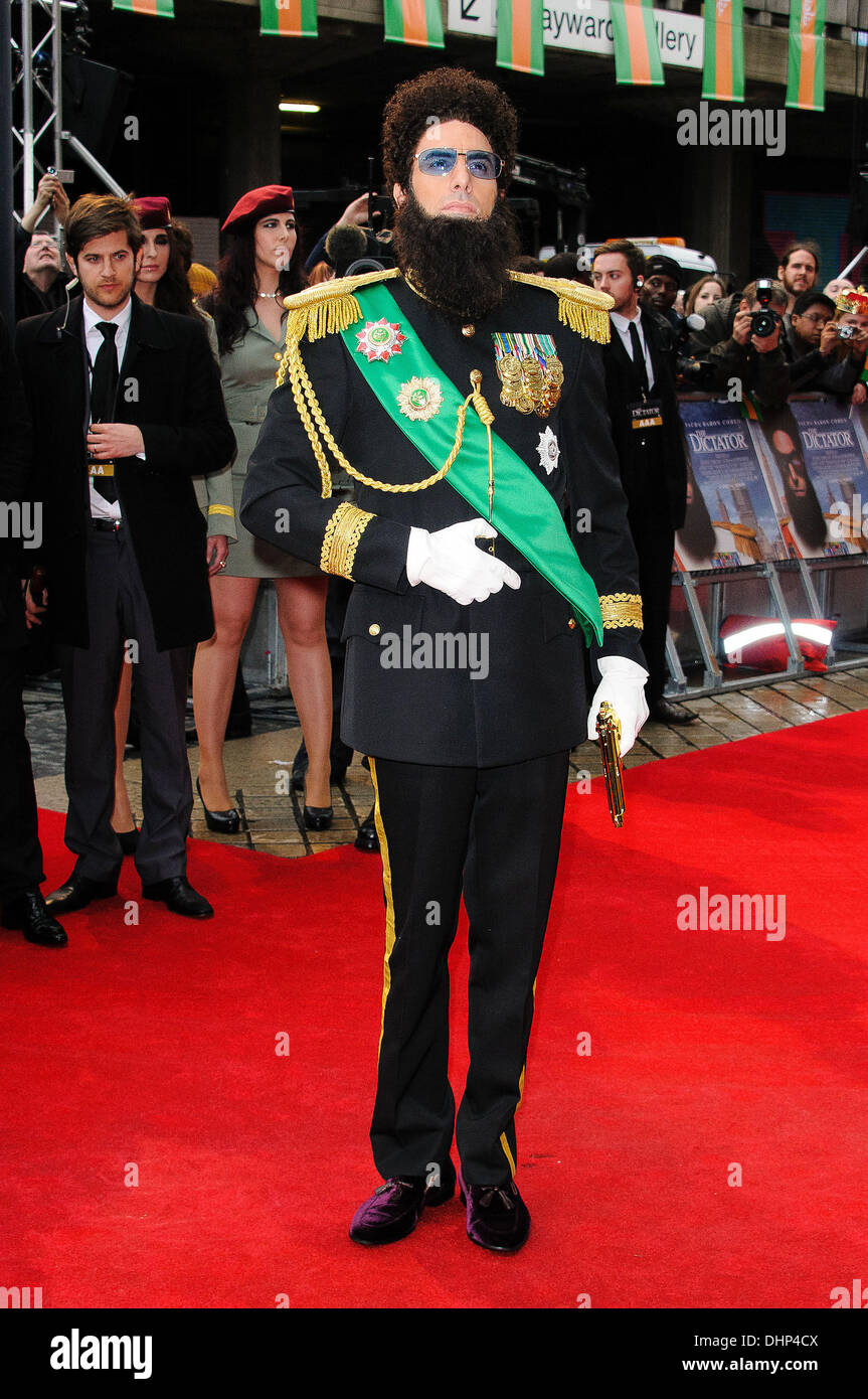 Sacha Baron Cohen dressed as Admiral General Aladeen World premiere of ...