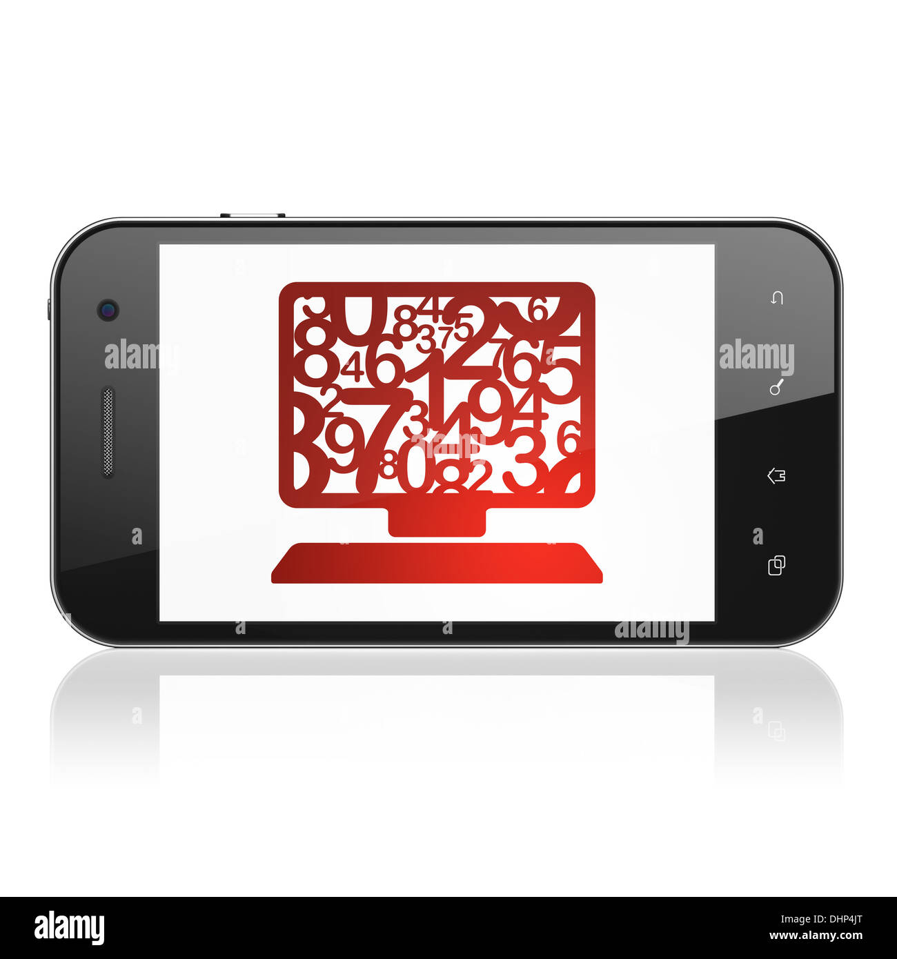 Education concept: smartphone with Computer Pc icon on display. Mobile ...