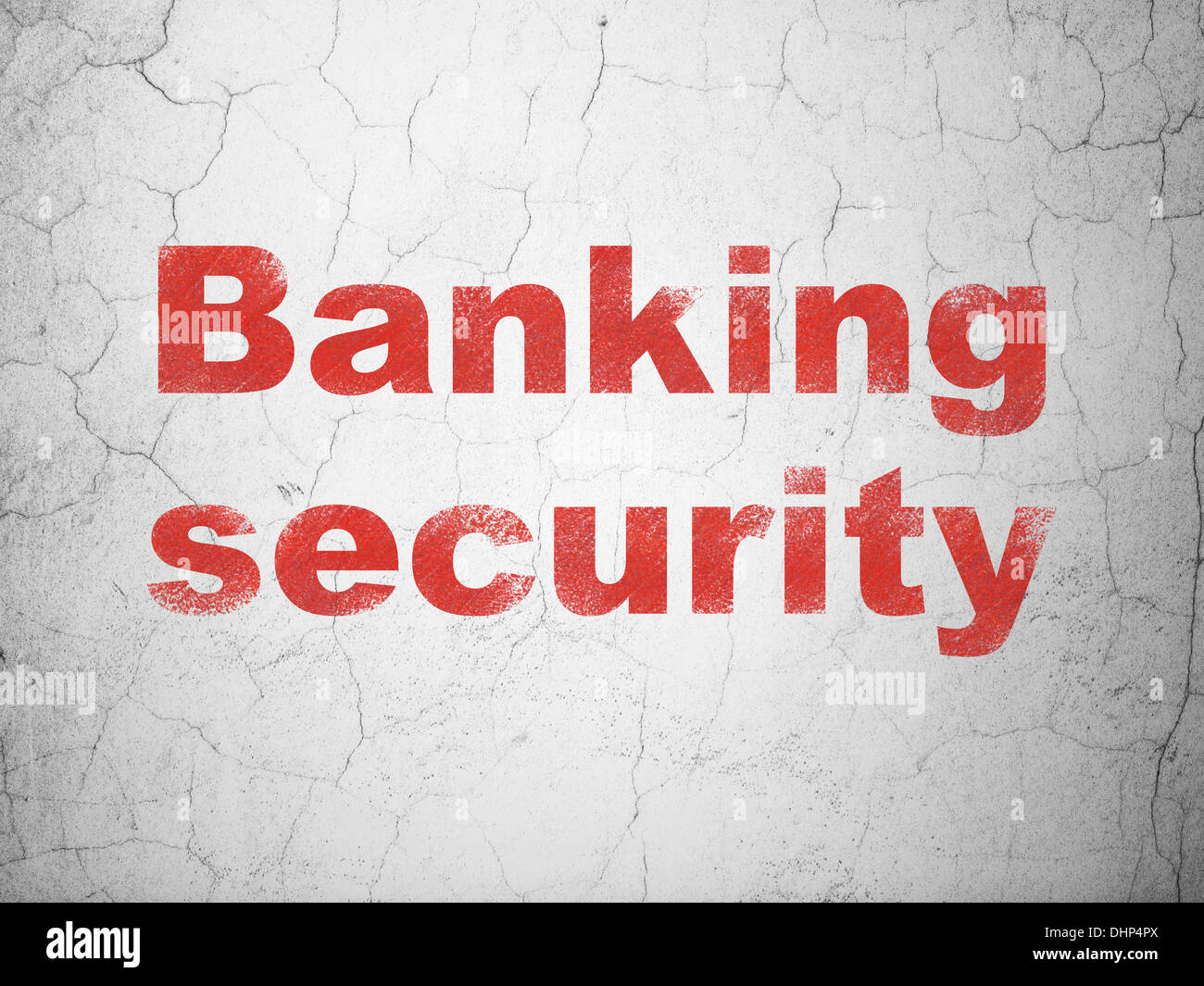 Security concept: Red Banking Security on textured concrete wall ...