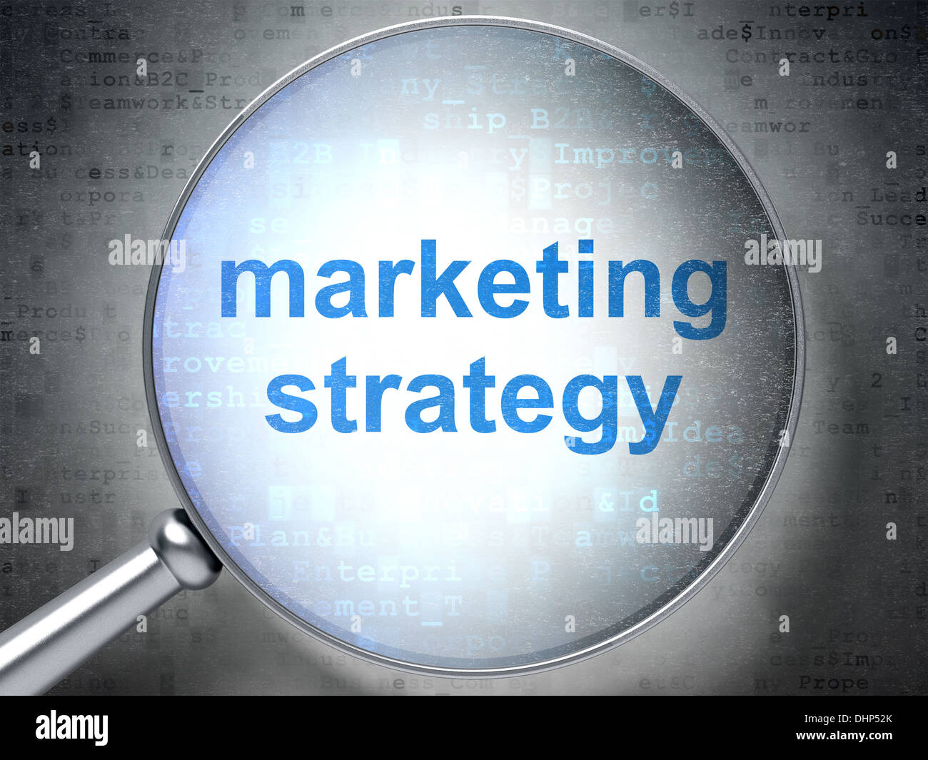 Marketing concept: magnifying optical glass with words Marketing ...