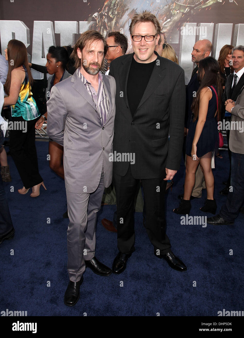 Jon Hoeber and Erich Hoeber "Battleship" premiere at the NOKIA Theatre ...