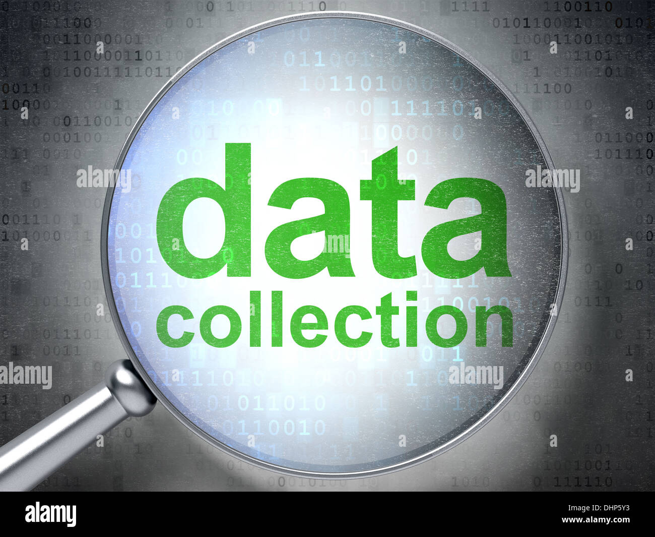 Information concept: magnifying optical glass with words Data ...